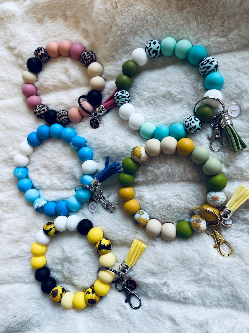 Wristlet Keychain | Bracelet Keychain | Key Ring Bracelet | Small Gift ...