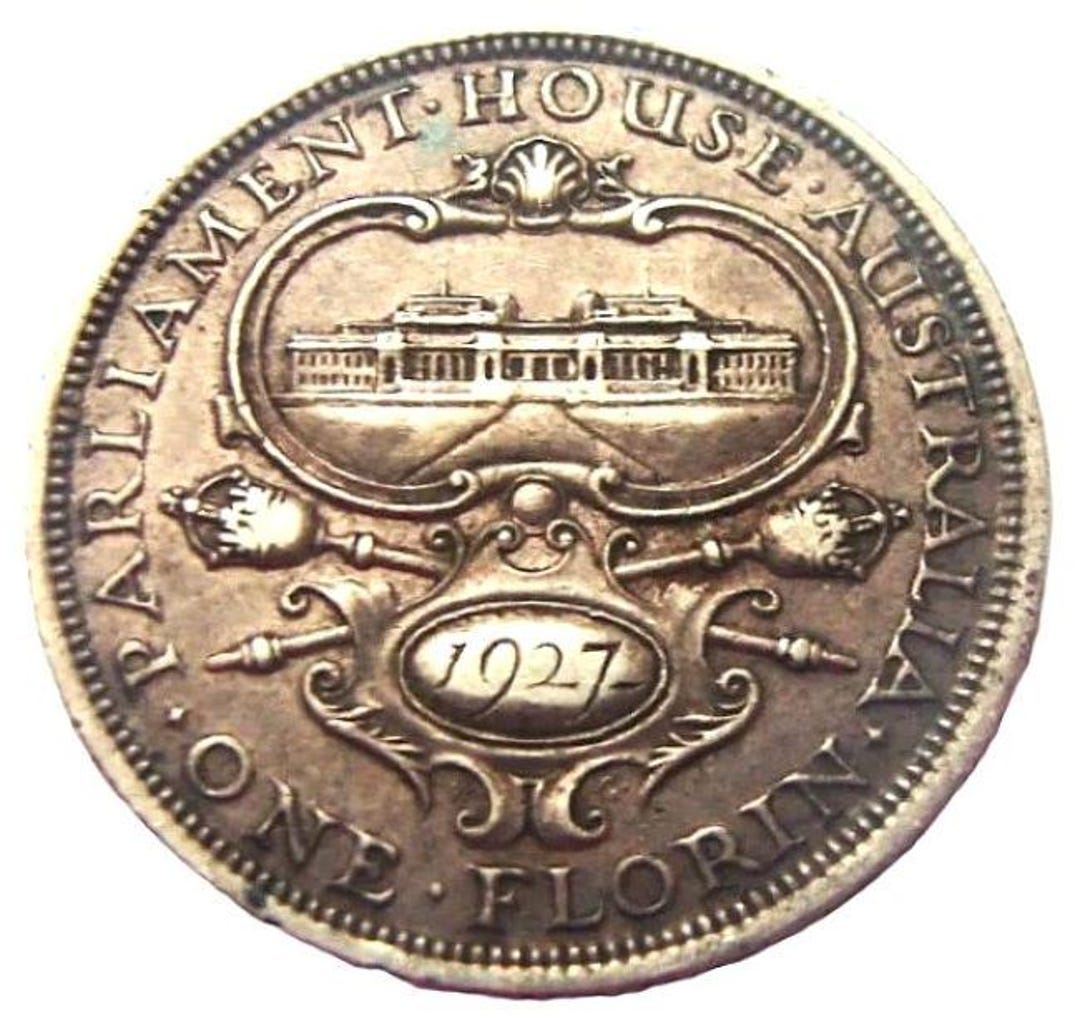 AUSTRALIA, 1927, SILVER, 1 Florin, King George V, SILVER (.925 ...