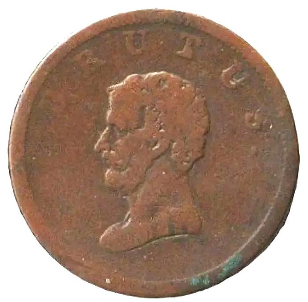 BRITISH, Antique 1809-10, Great Britain, English COPPER Company “BRUTUS ...