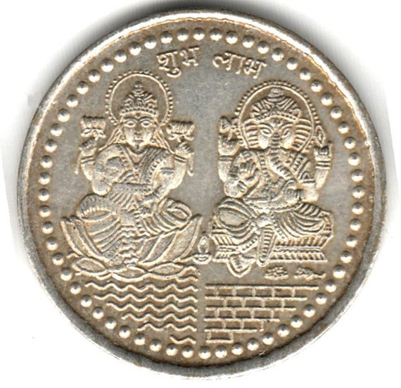 SILVER TEMPLE TOKEN India Good Luck Hindu Temple goddess of | Etsy