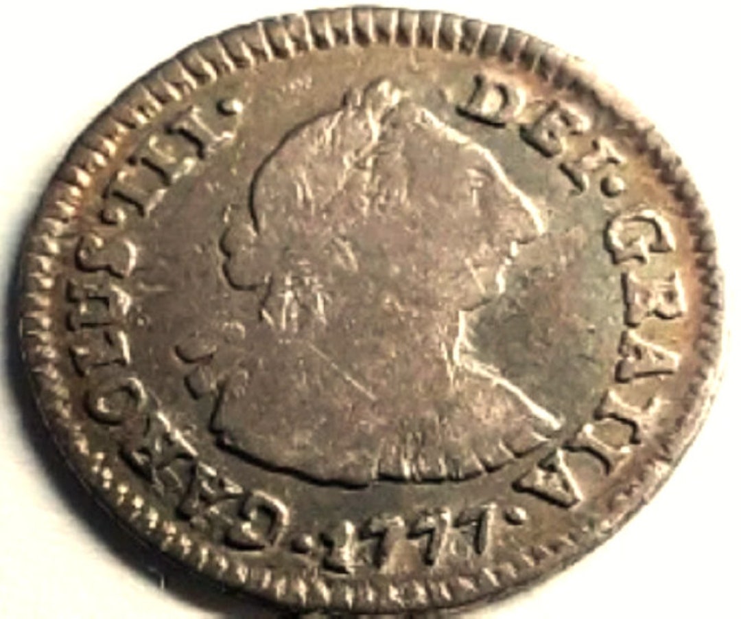 SILVER, BOLIVIA Potosi, Coat of Arms, Value of Spanish 1/2 Real, Half ...