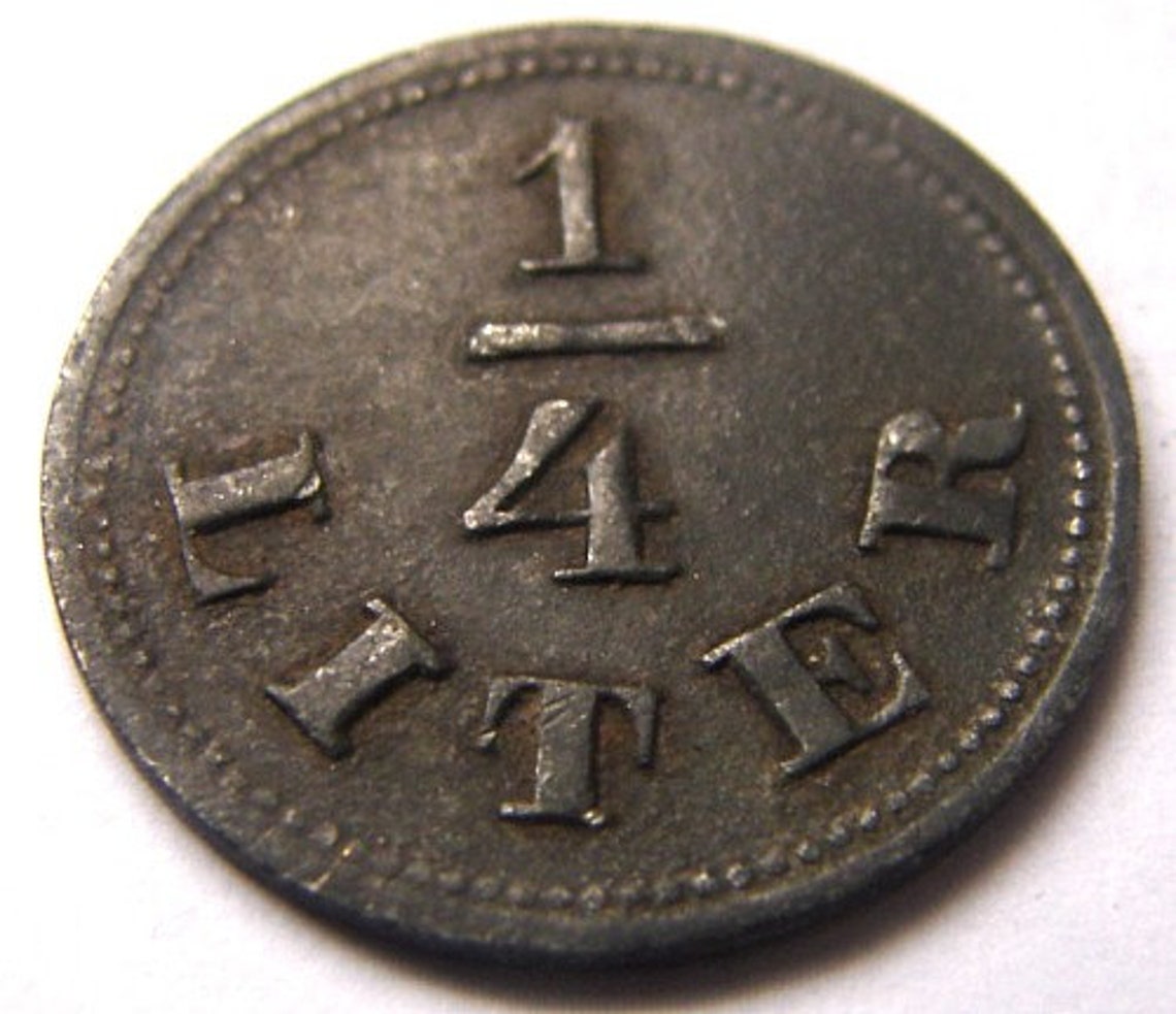 Early 1900 Old GERMAN BEER TOKEN '1/4 Liter' Good for - Etsy
