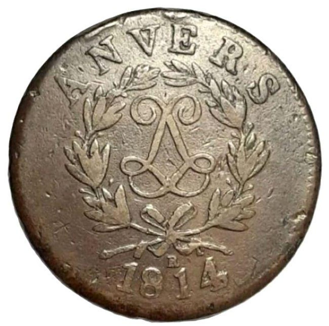 Authentic 1814 FRENCH STATES SIEGE, Anvers, 10 Centimes, Strike From ...