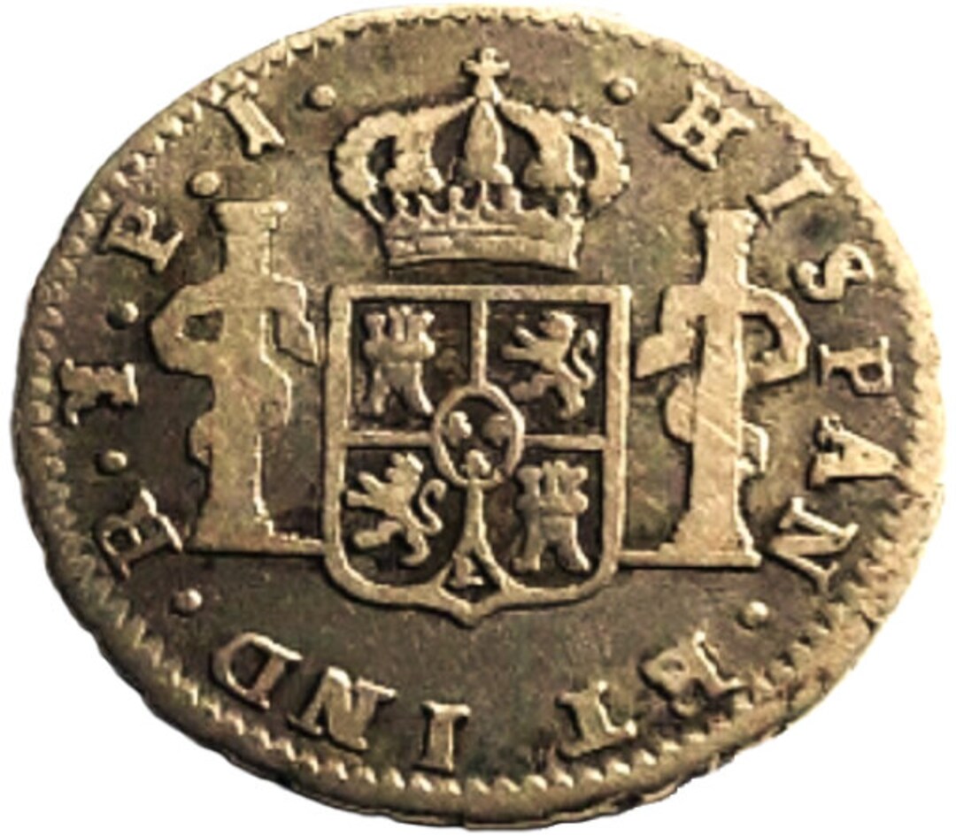 SILVER, BOLIVIA Potosi, Coat of Arms, Value of Spanish 1/2 Real, Half ...