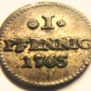 GERMANY, 1765, SAXONY, SILVER, 1 Pfennig, Albertine Franz Xavier of ...