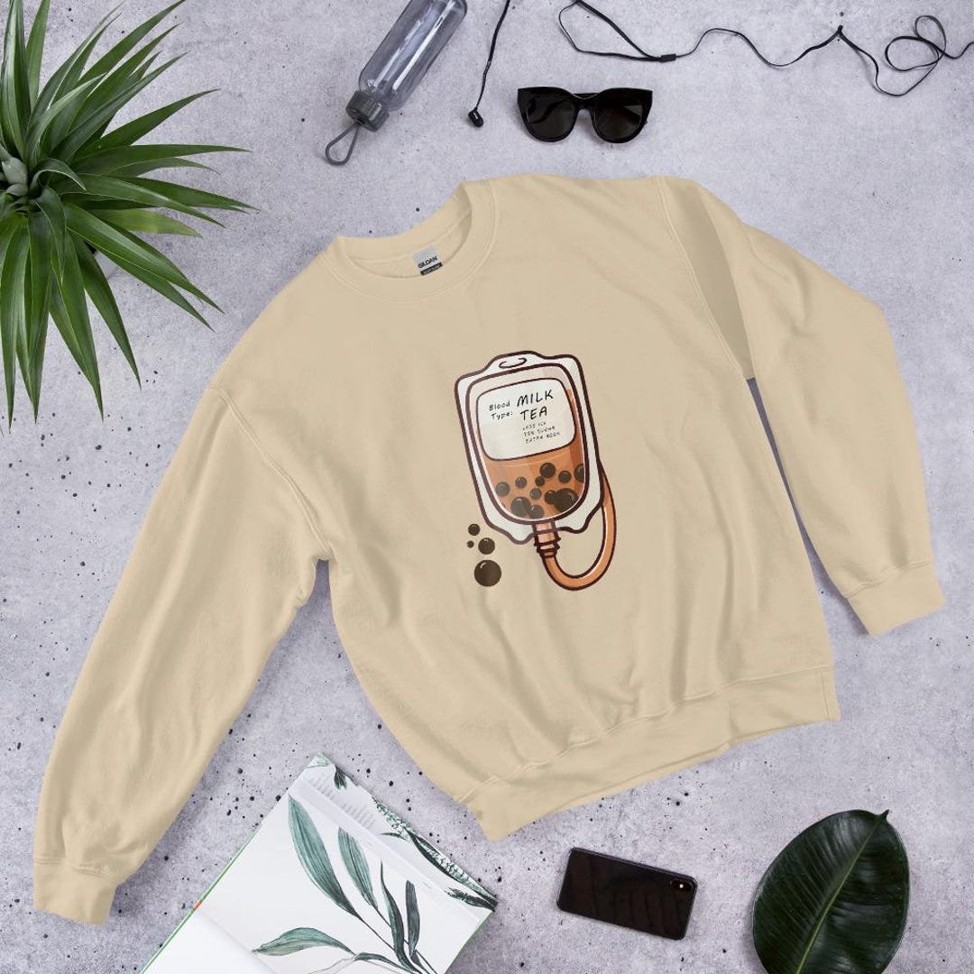 Bubble Tea Sweater, Cute Boba Tea IV Drip Sweatshirt, Milk Tea Sweater ...