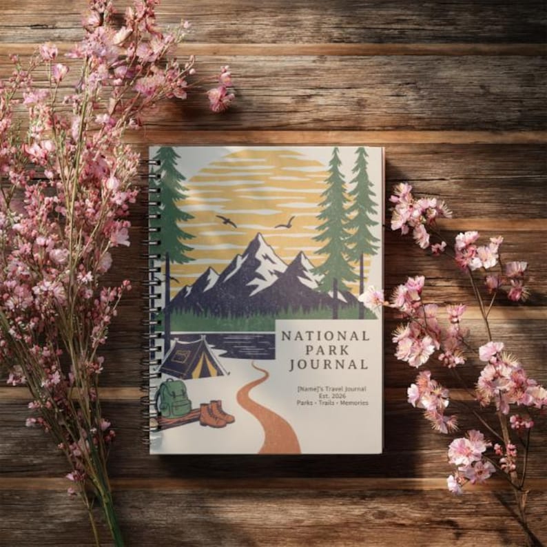 Personalized National Park Travel Journal Notebook, Hiking Camping ...