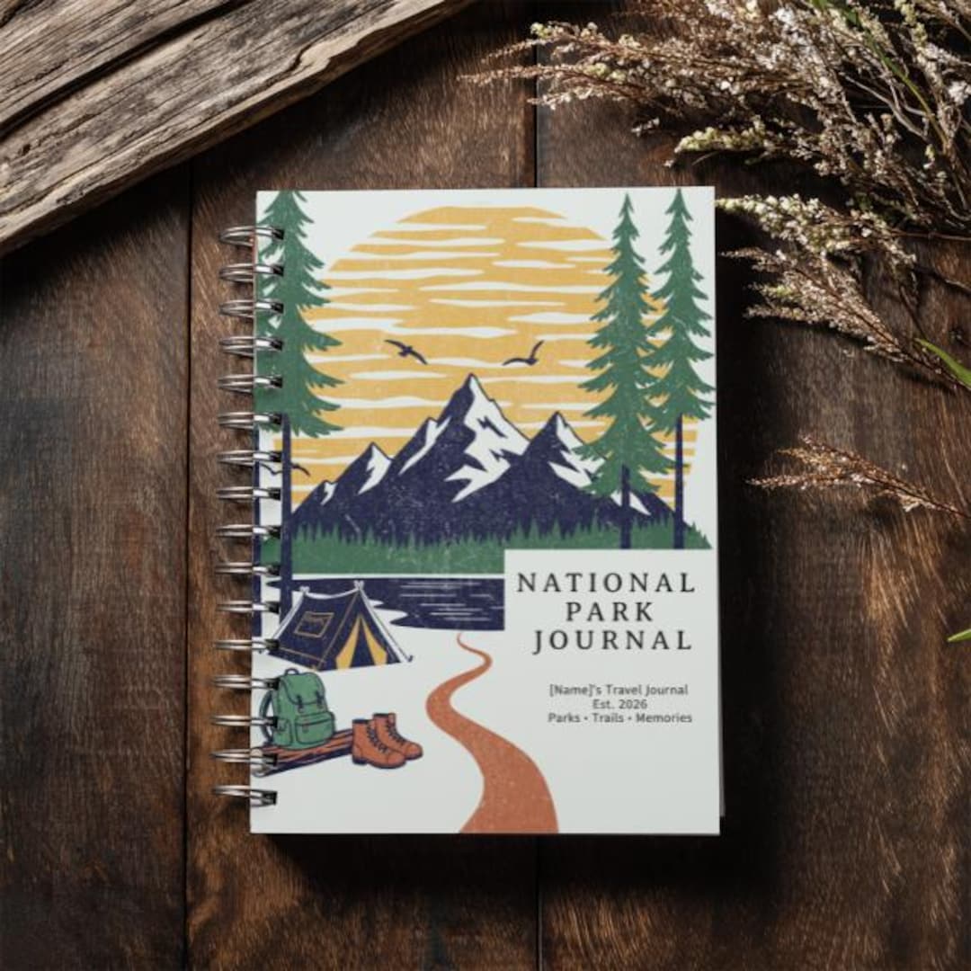 Personalized National Park Travel Journal Notebook, Hiking Camping ...