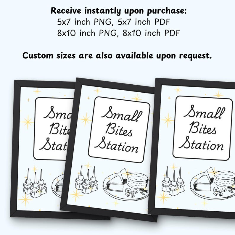 Printable New Year's Eve Appetizer Sign, Small Bites Sign, 2025 New ...