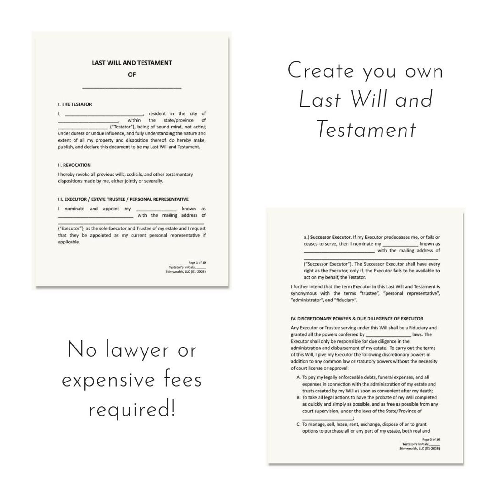 Last Will and Testament - Etsy