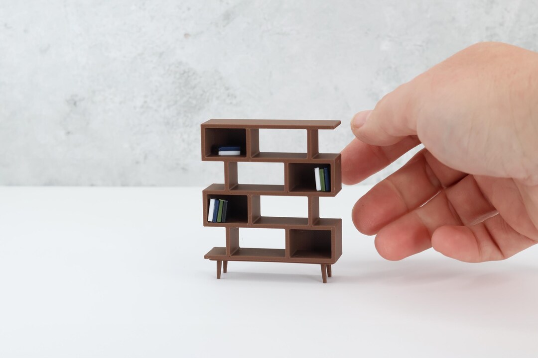 Mini Mid-century Book Case – 1:24 Scale Replica - Etsy