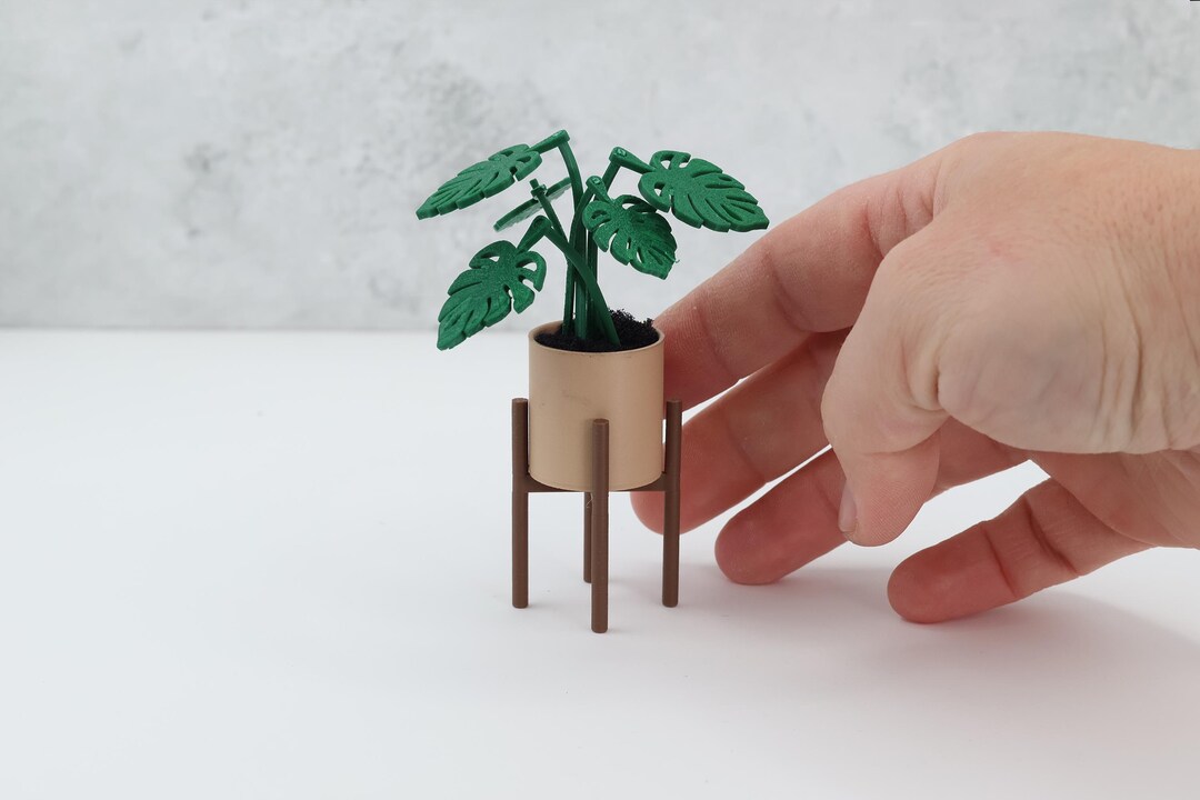 1:12 Scale Miniature Monstera (mini Mid-century) - Etsy