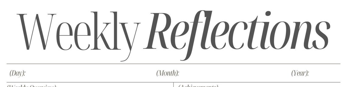 Print-at-home - Weekly Reflection Worksheet - Etsy