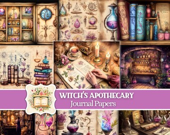 Witch Junk Journal Papers Alchemy Junk Journal Printable Witch Digital ...