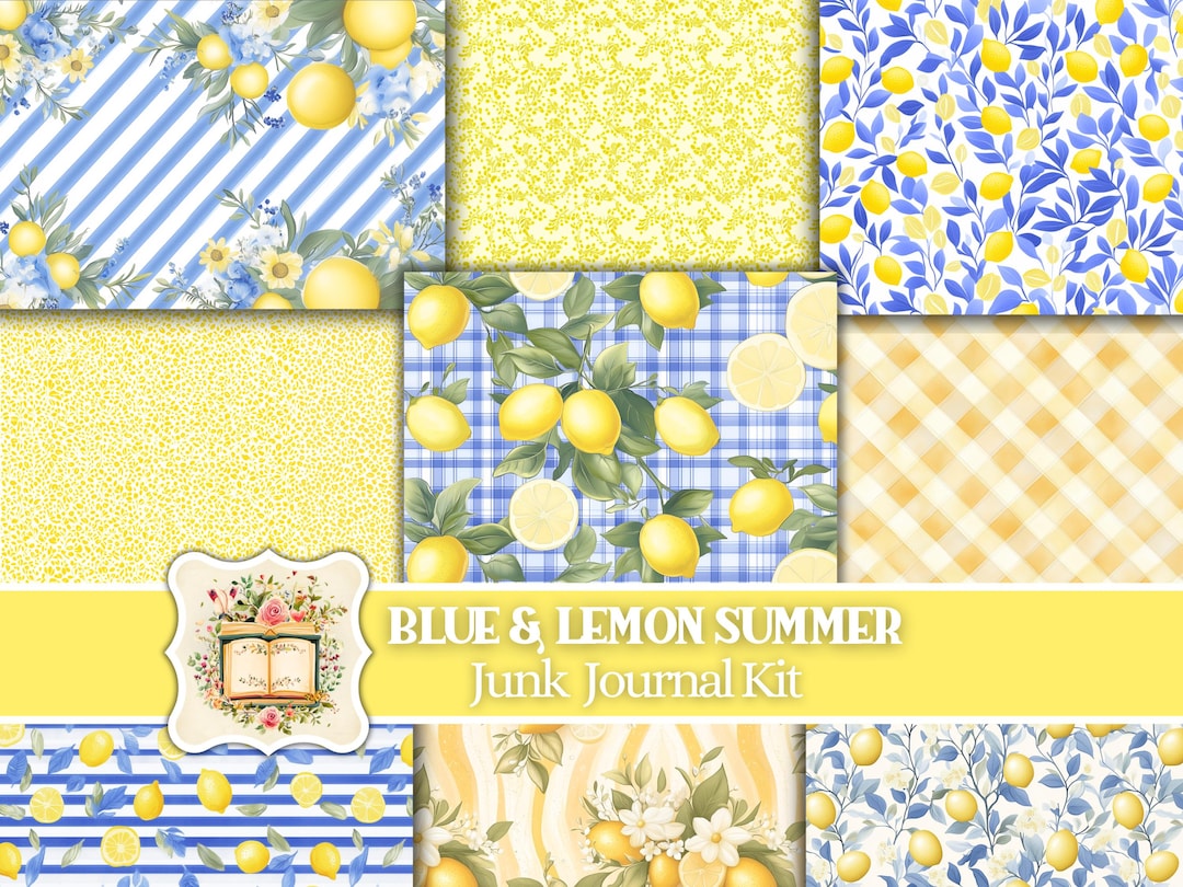 Lemon Seamless Papers Yellow Junk Journal Pages Summer Junk Journal ...