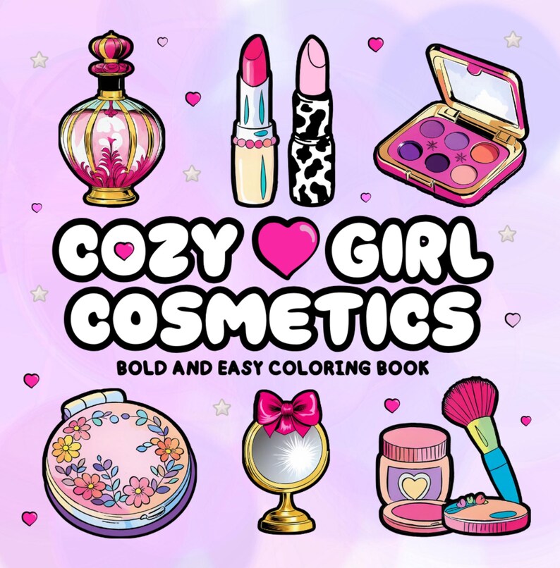 Cozy Girl Cosmetics Coloring Book Set 2 10 Coloring Pages Color Test ...