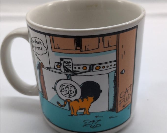 The Far Side Gary Larson Coffee Mug 1985 Dog Vs Cat "cat Fud" Funny 12 ...