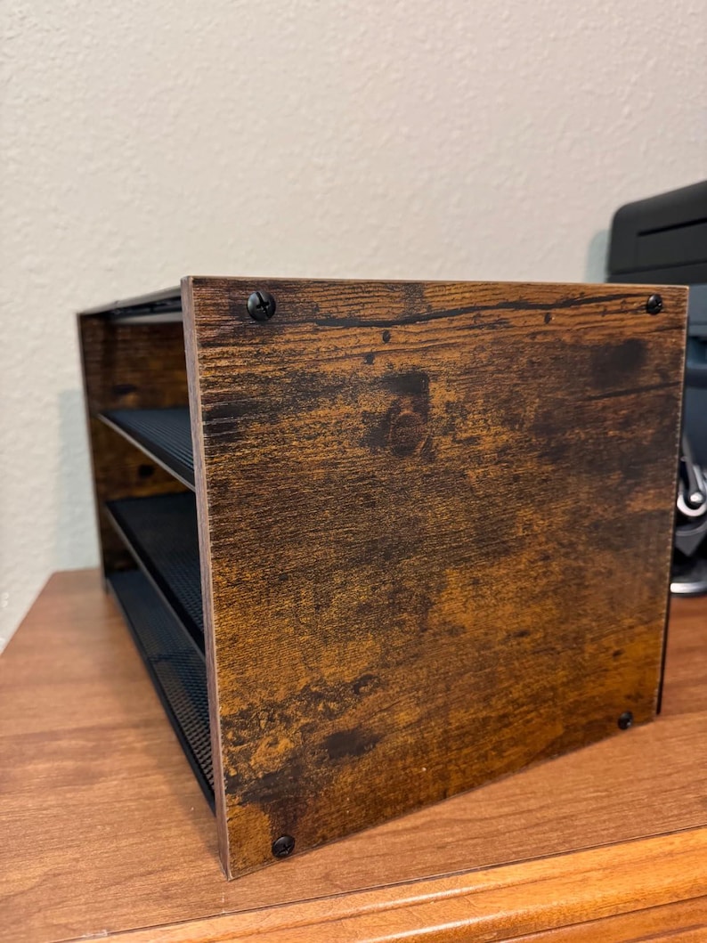 3 Tier Paper Organizer | Wood Letter Tray | Wooden Desk Organizer ...