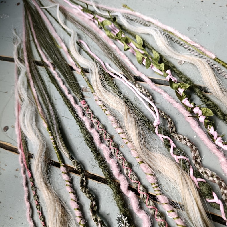 Boho Dread Ponytail – Rose Gold Hazel Festival Hairpiece, Viking Faux ...