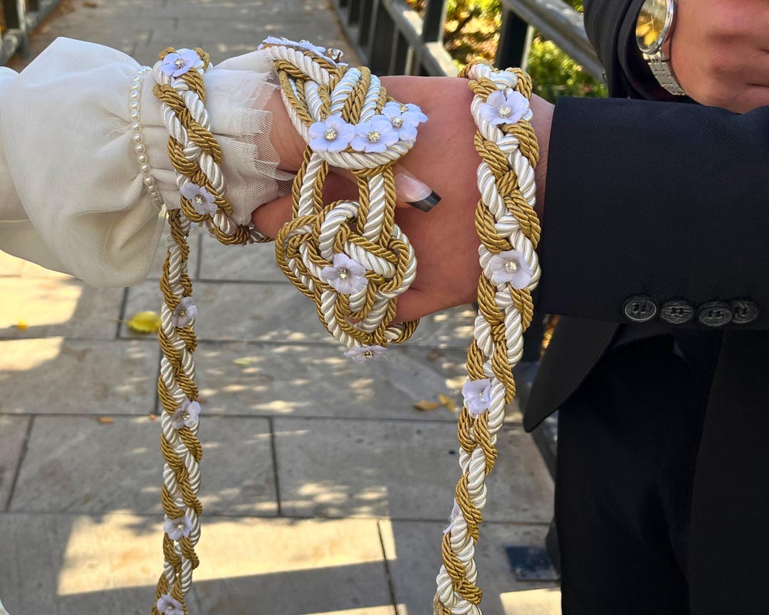 Sparkling Handfasting Cord With Floral Patterns Elegance Wrapped in ...