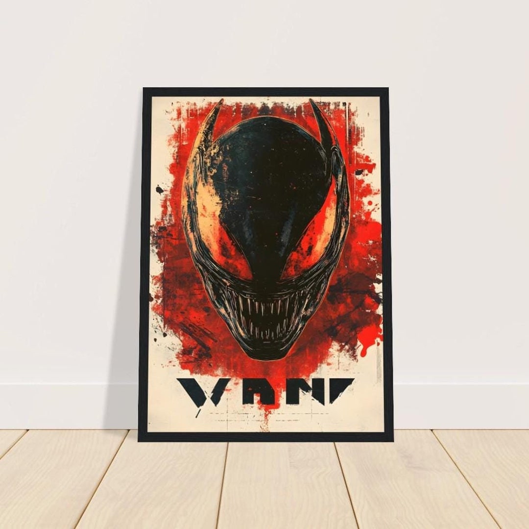 Venom Poster, Dark Comic Art Print, Marvel Wall Decor for Superhero ...