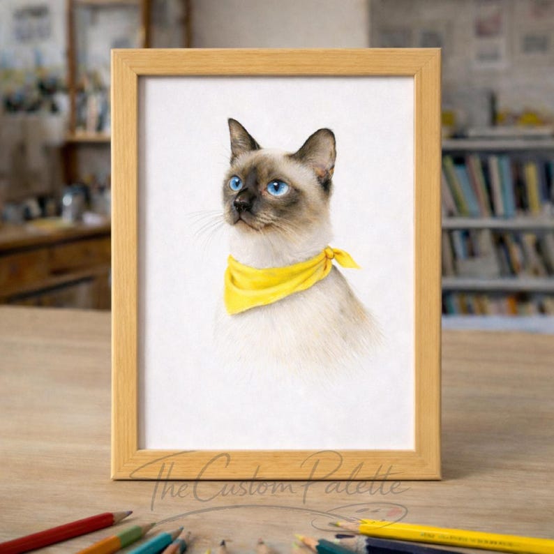 Custom Colored Pencil Pet Portrait From Photo, Hand Drawn Dog or Cat ...