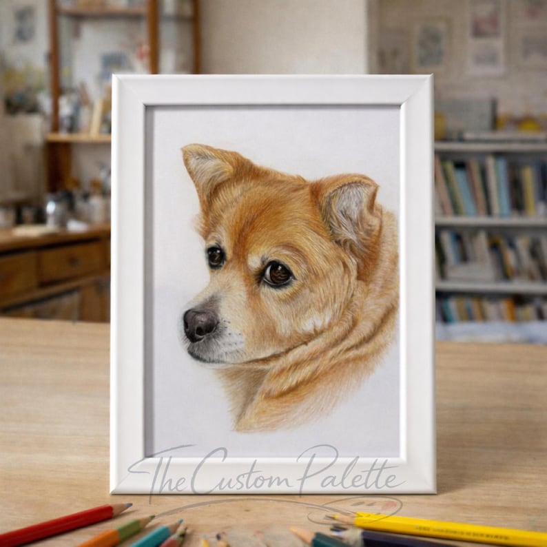 Custom Colored Pencil Pet Portrait From Photo, Hand Drawn Dog or Cat ...