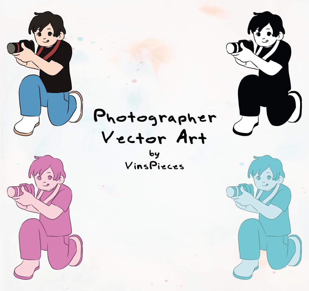Photographer Vector Art - With 4 Color Variations - SVG/PNG/JPEG - Etsy