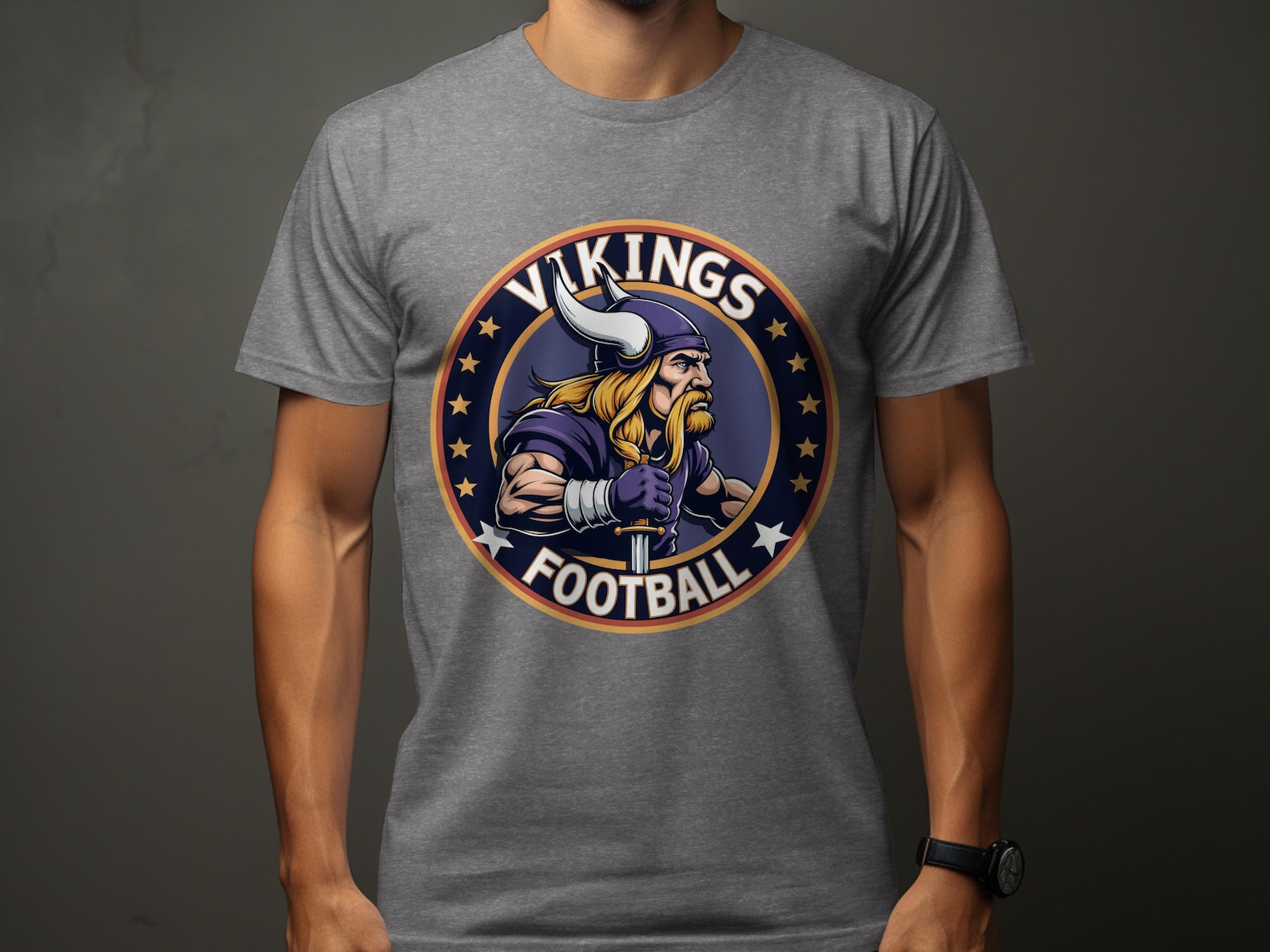 Vikings Football T-shirt, Viking Warrior Tee, Football Fan Gift, Sports ...