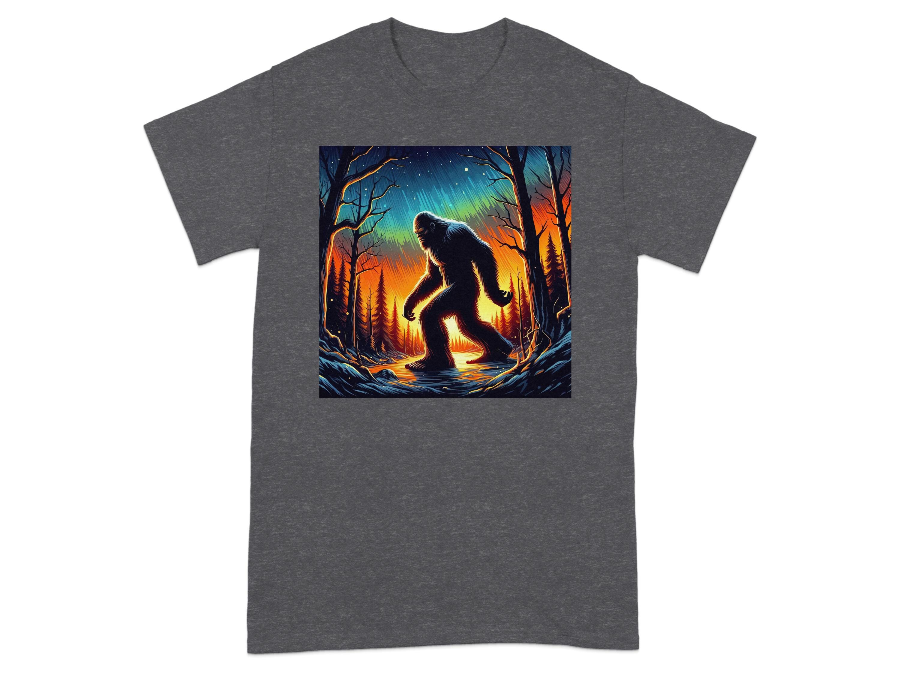 Bigfoot T-shirt, Sasquatch in Forest, Cryptozoology Tee, Legendary ...