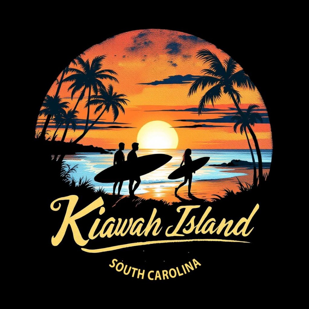 Kiawah Island South Carolina Digital Art Print, Sunset Beach Surfing ...
