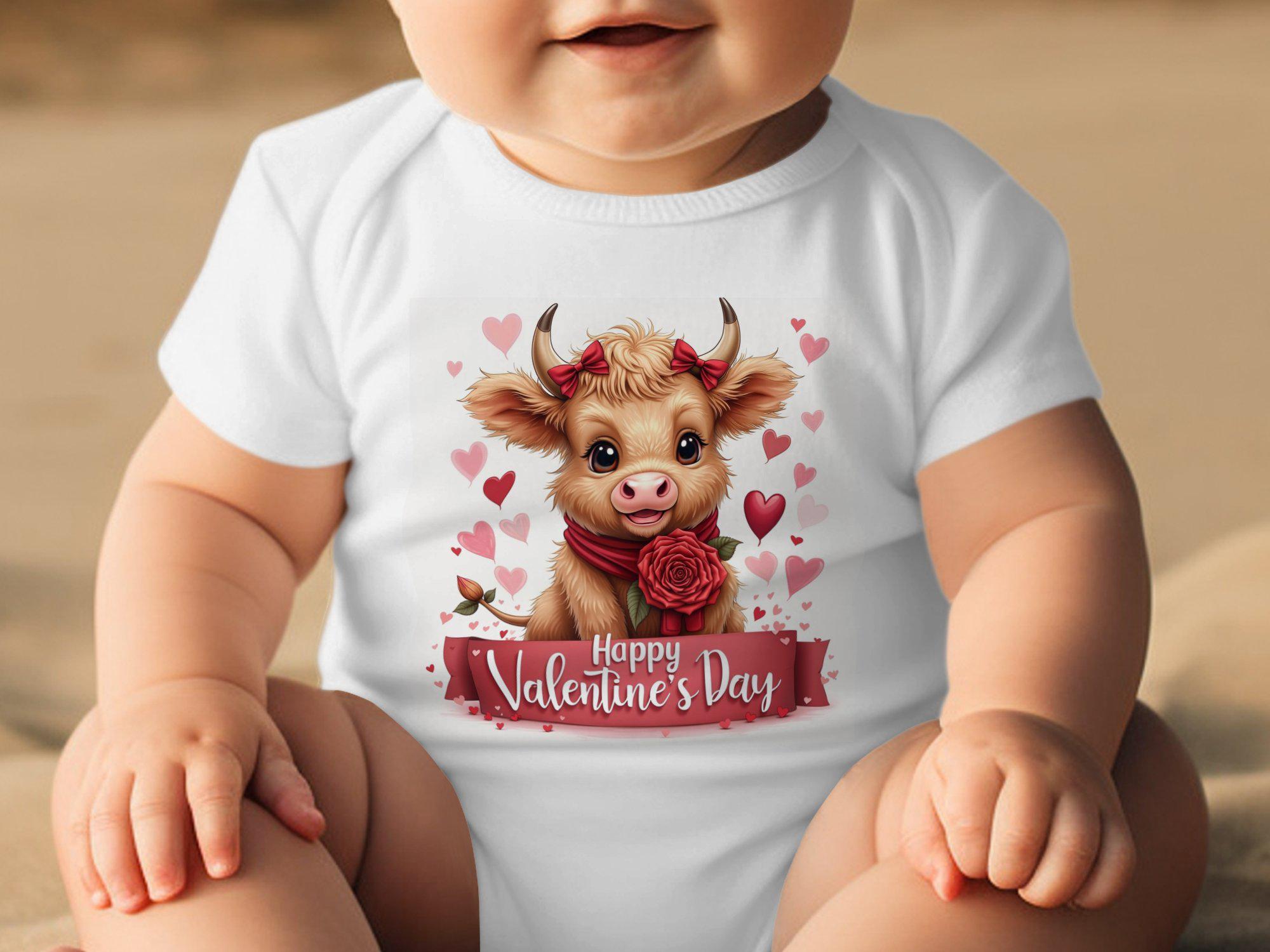 Cute Valentine Cow Digital Art, Happy Valentines Day Print, Adorable ...