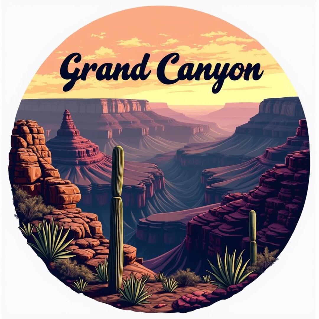 Grand Canyon Sticker, Scenic Landscape Decal, Outdoor Adventure ...
