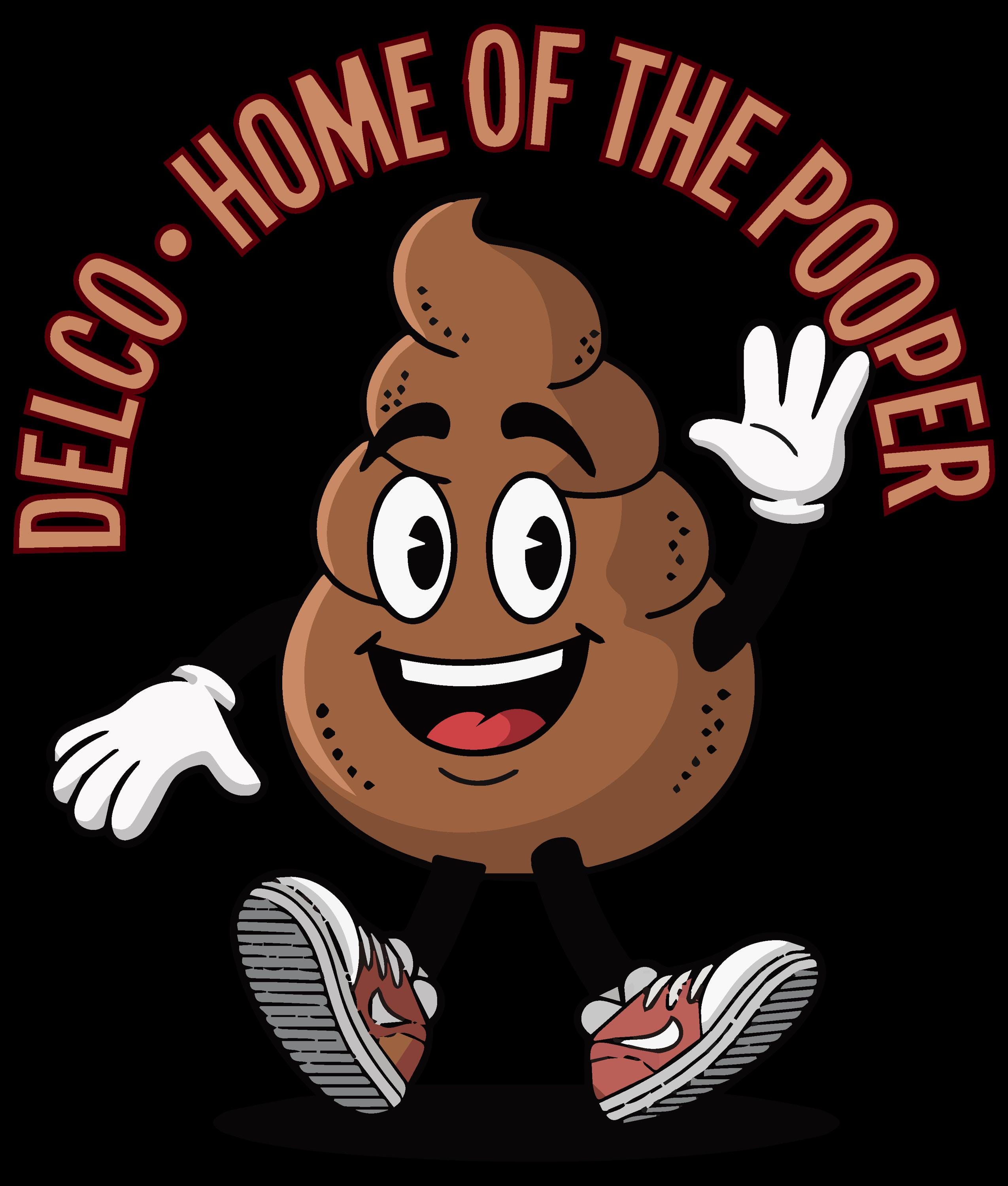 Delco Home of the Pooper T-shirts, Novelty Poop Character Tees, Funny ...