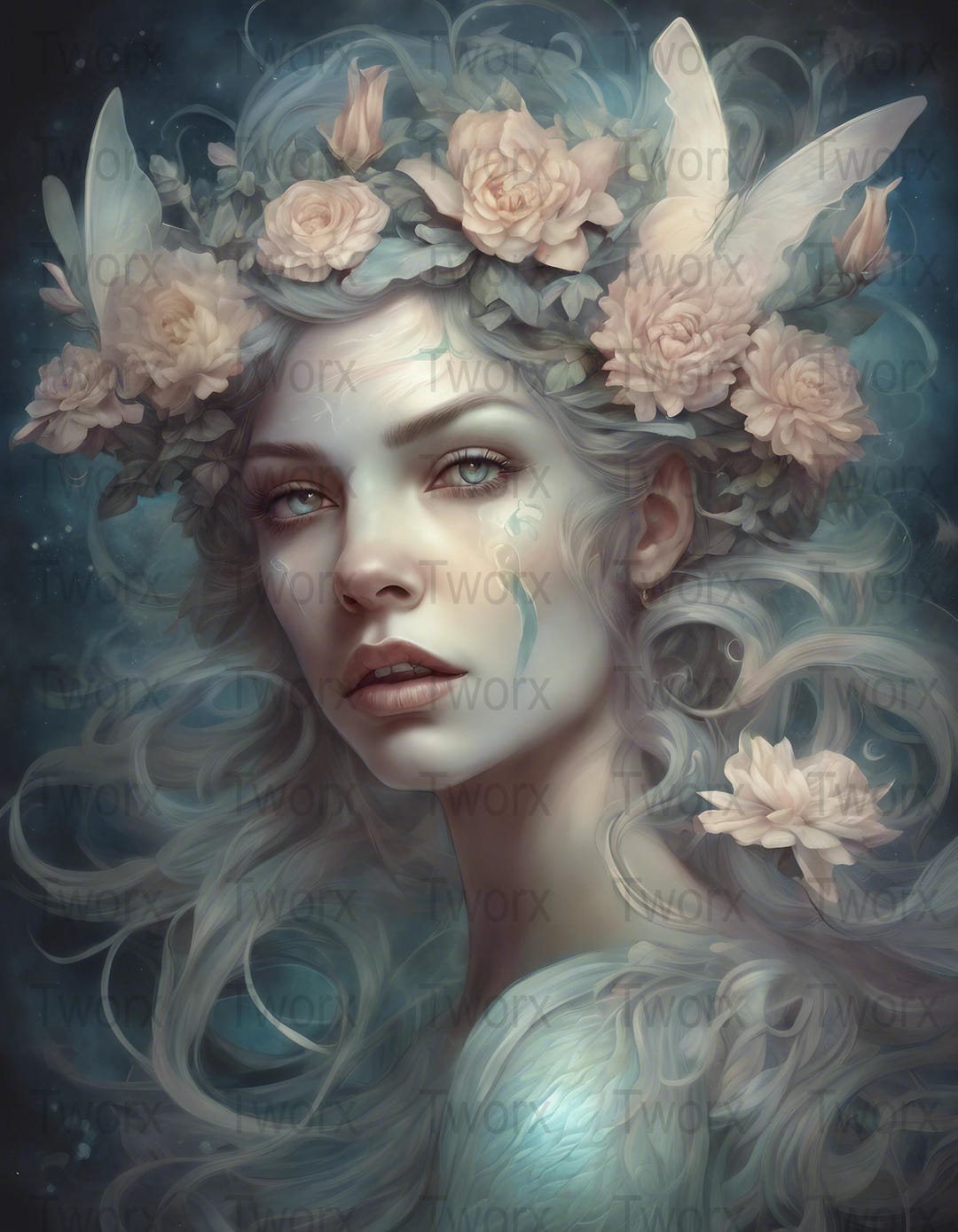 Enchanting Fantasy Digital Art Print Ethereal Fairy Portrait enchanting-fantasy-digital-art-print-ethereal-fairy-portrait