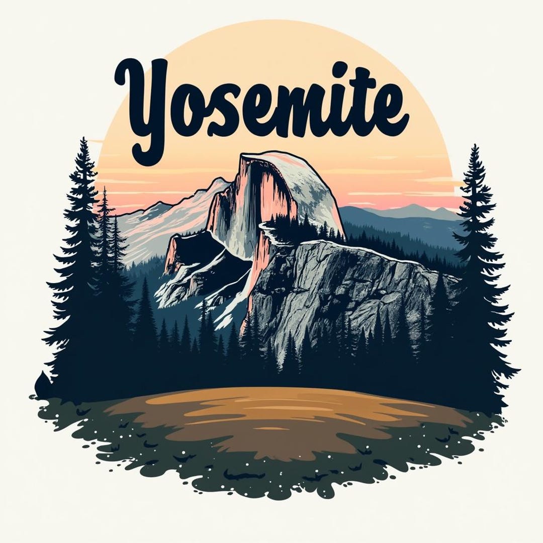 Yosemite National Park Sticker, Half Dome Sticker, Nature Vinyl Sticker ...