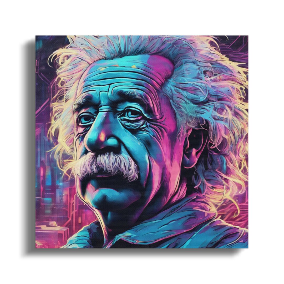 Colorful Digital Art Print, Famous Scientist Portrait, Modern Wall ...