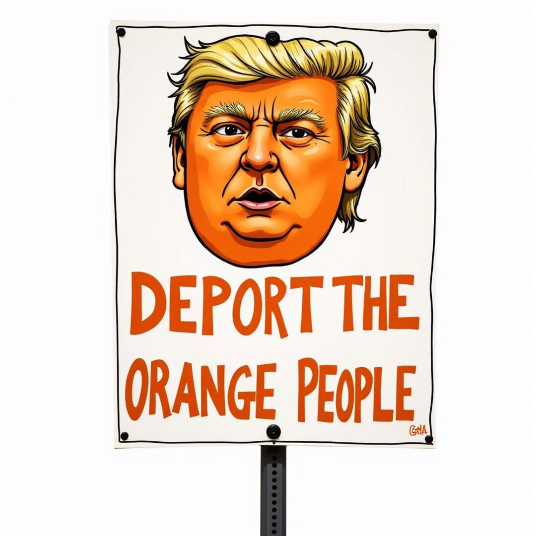 Anti Trump Musk Protest Sign. Deport the Orange People T-shirts, Funny ...