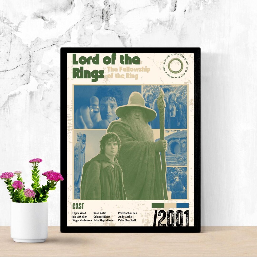 LOTR Posters, Tolkien Art Prints, Fellowship of the Ring Wall Decor ...