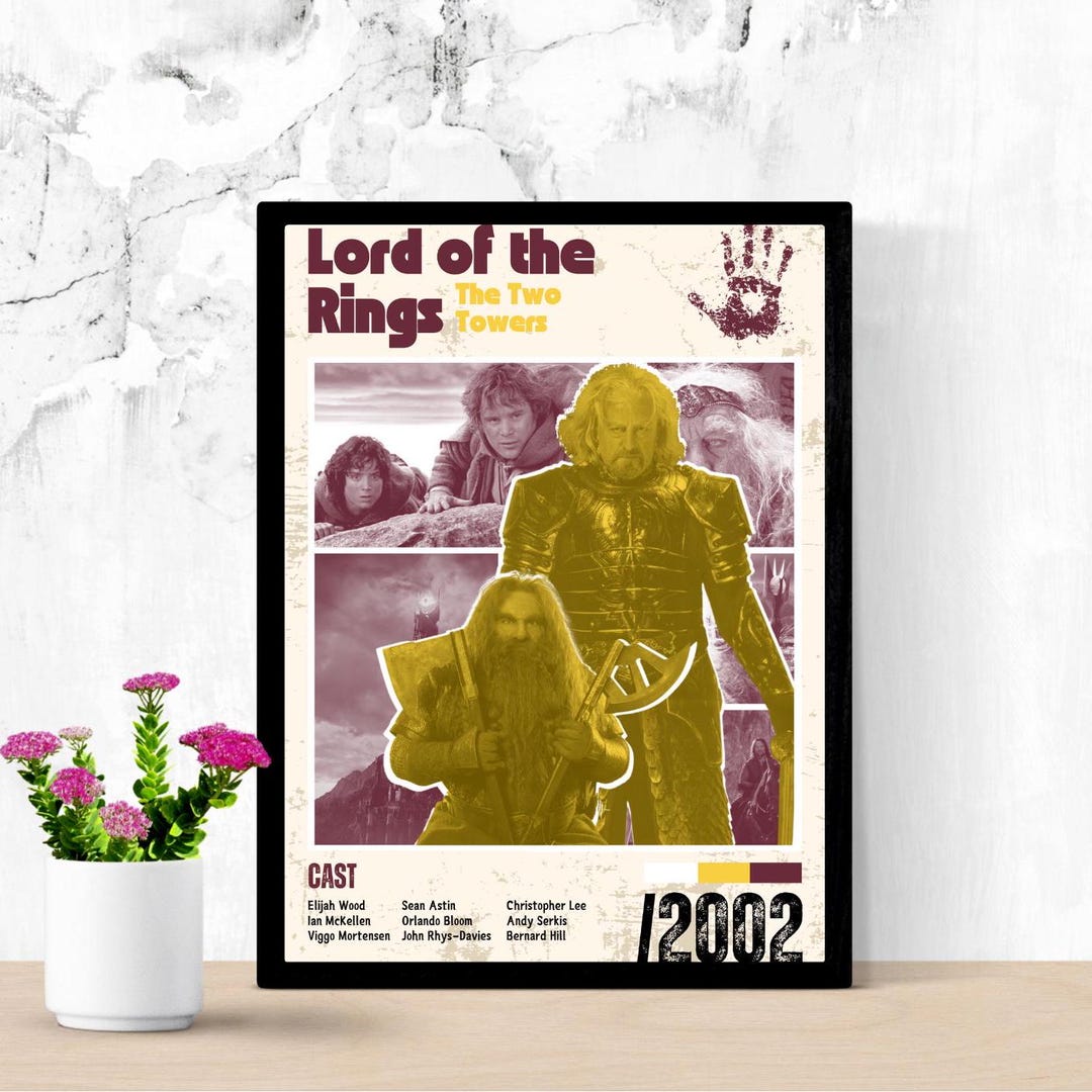 LOTR Posters, Tolkien Art Prints, Two Towers Wall Decor, LOTR Fan Gift ...