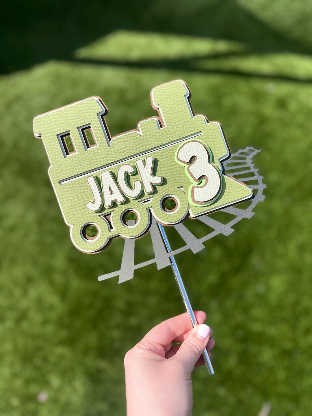 Layered Train Personalised Cake Topper - Etsy