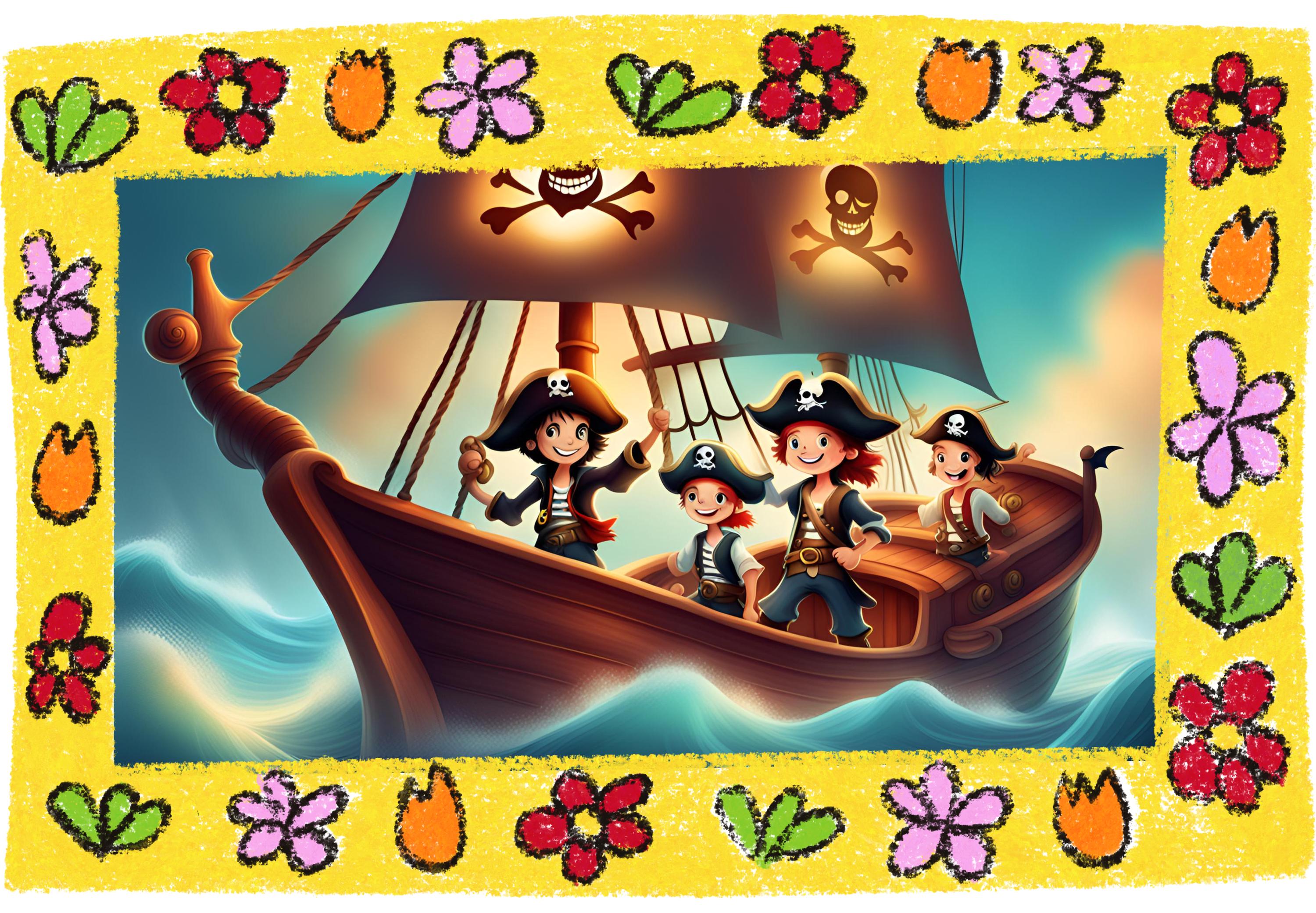 Kid Pirates Printable Wall Art | Digital Download for Kids' Room ...