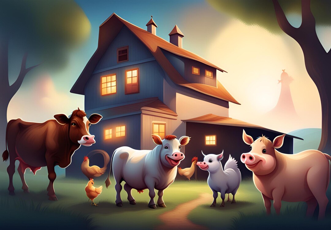 Farm Animal Group Printable Wall Art With Cows, Pigs, Chickens ...