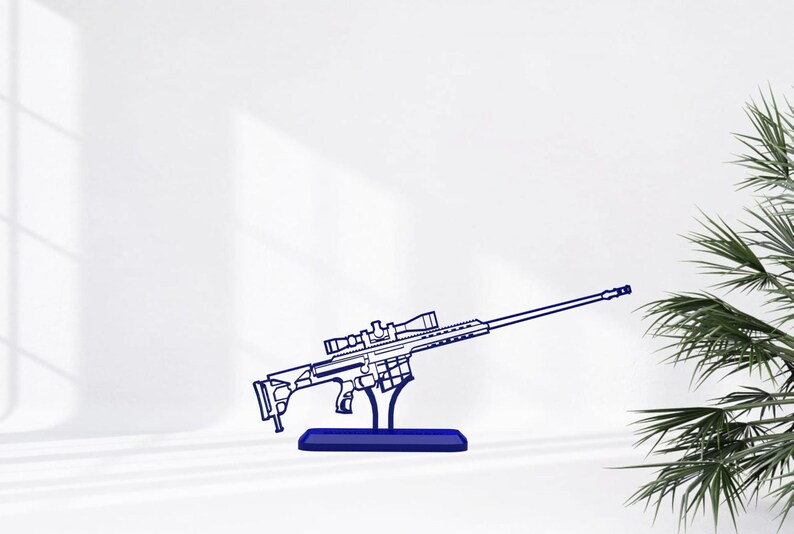 America Blue Sniper Rifle Desk Decor 15cm 3D Printed Tactical Gun Model ...