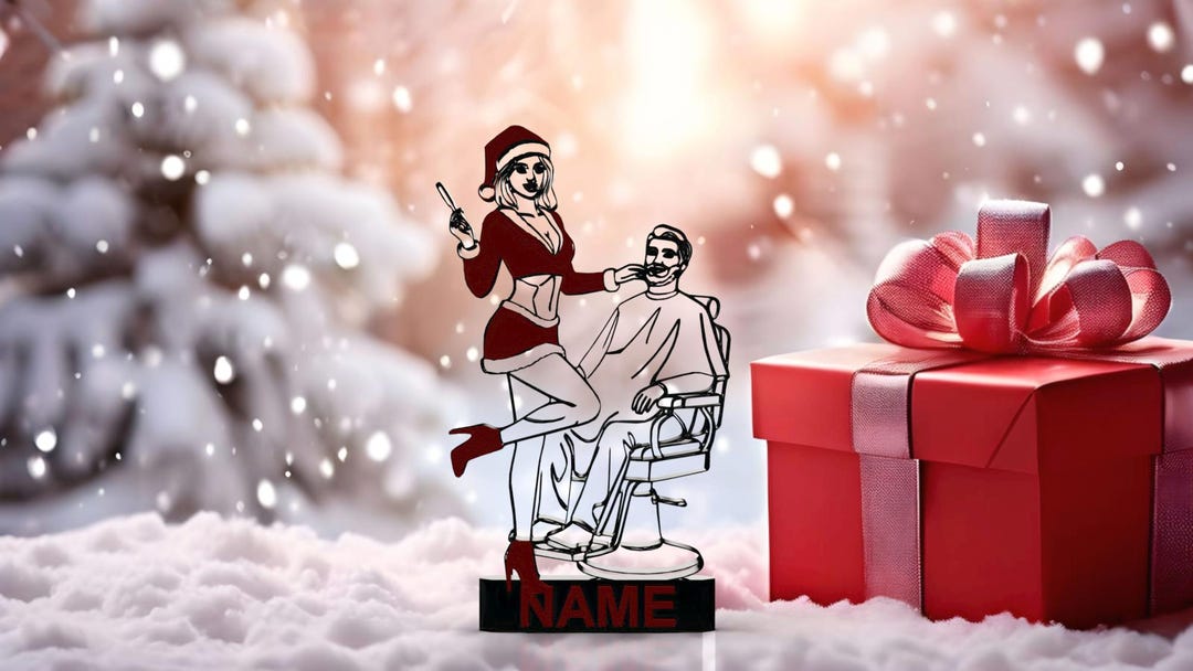 Personalized Barber Santa Figurine Hairdresser Christmas Gift Custom ...