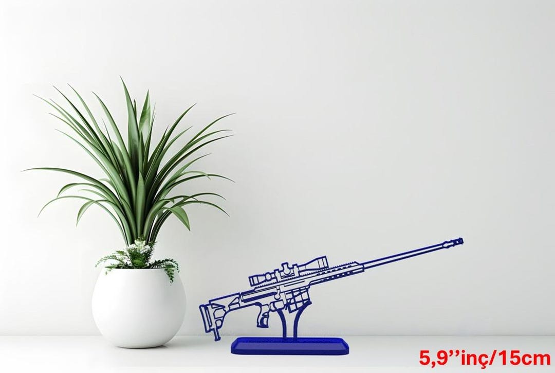 America Blue Sniper Rifle Desk Decor 15cm 3D Printed Tactical Gun Model ...