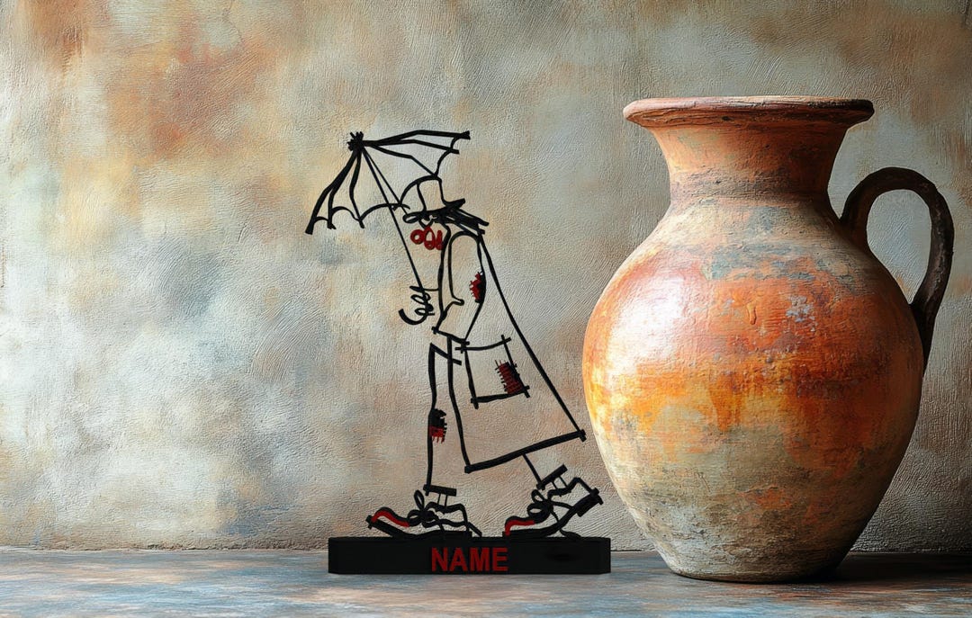 Clown Desk Art Circus Figure Walking Performer Sculpture Unique Funny ...