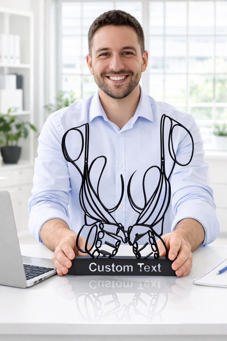 Personalized Couple Line Art Decor Custom Minimalist Sculpture Modern ...