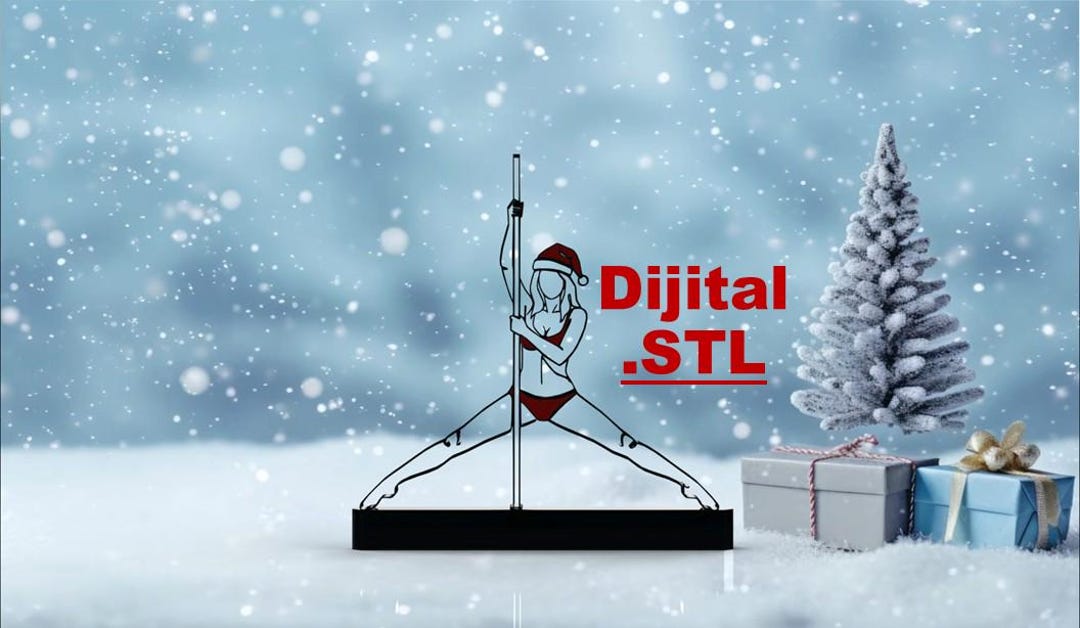Pole Dancer STL File Digital Download, Athletic Pinup 3D Print Art ...