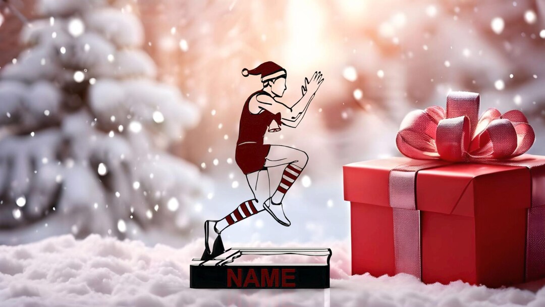 Long Jumper Christmas Statue Custom Track and Field 8-inch Jumping ...